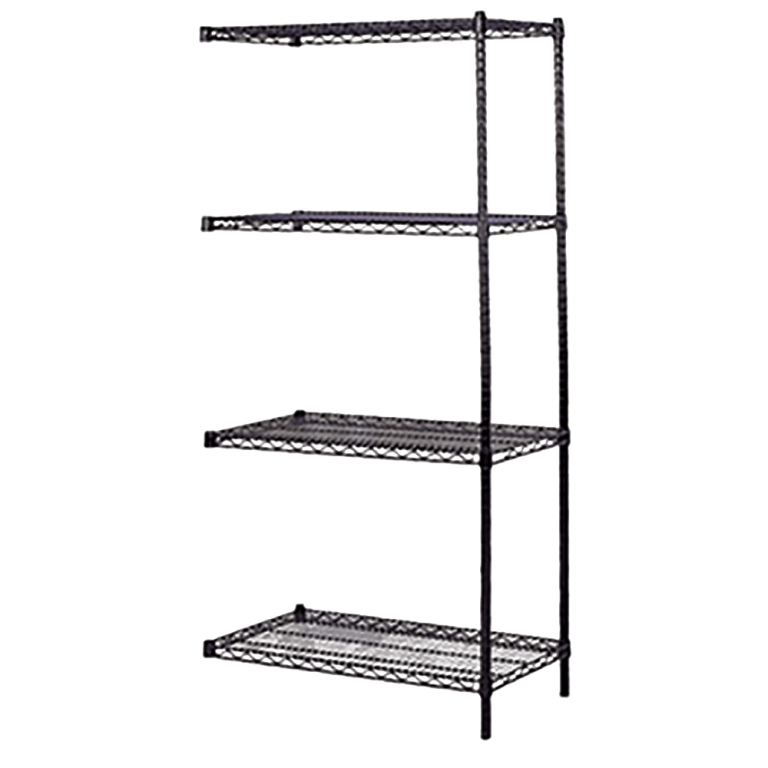 Black Powder Coated Wire Shelving 74″ Tall Units – All Rack Solutions